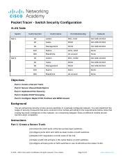 Packet Tracer Switch Security Configuration Babe Docx Packet Tracer Switch