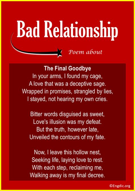 10 Bad Relationship Poems: Poems About Leaving A Toxic Relationship - EngDic