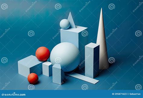 Three Dimensional Shapes Rendered In Complementary Colors Creating A Striking Visual Contrast