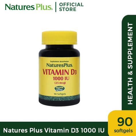 Jual Natures Plus Vitamin D3 1000 Iu 90 Softgel Shopee Indonesia