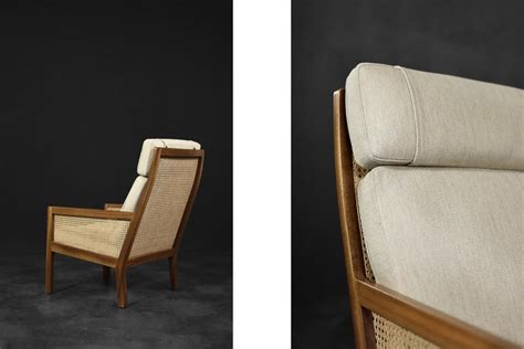 Vintage Midcentury Scandinavian Modern Mahogany Armchair With French