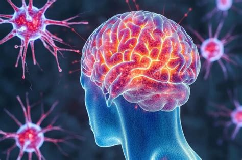 Bioelectric Impulse Brain Signals And Synaptic Brain Surrounded By Vibrant Neural Cells