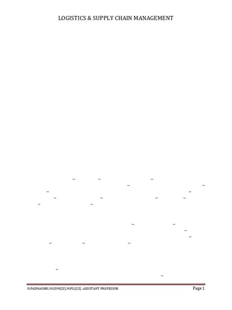 Lsm Notes Pdf Logistics Supply Chain Management