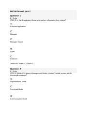 NETW Wk Quiz Docx NETW Wk Quiz Question Pts TCO In The Organization