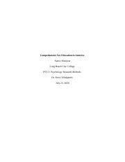 Comprehensive Sex Education In America Final Paper Docx Comprehensive Sex Education In