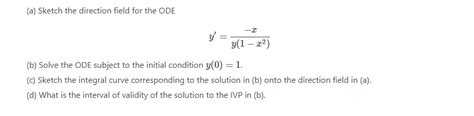 solved a sketch the direction field for the ode