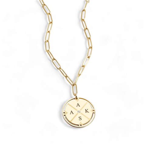 Personalized Compass Pendant Necklace Mint And Lily