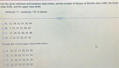 Answered Use The Given Minimum And Maximum Data Entries And The Kunduz