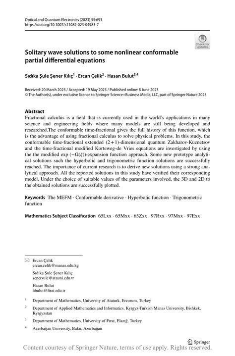Solitary Wave Solutions To Some Nonlinear Conformable Partial
