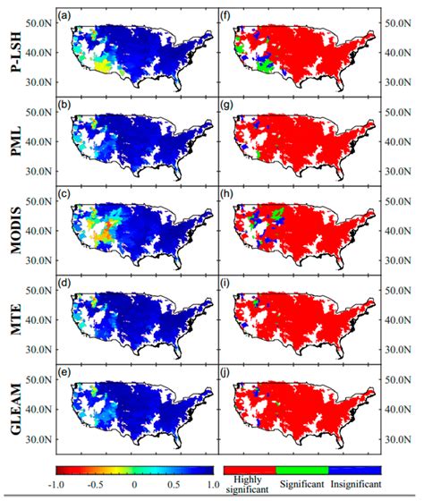 spatial maps of correlation coefficients a e between monthly recon