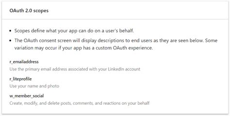 Php Linkedin Api Cant Add Scope And Token Doesnt Have Refresh Data