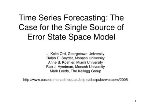 ppt time series forecasting the case for the single source of error