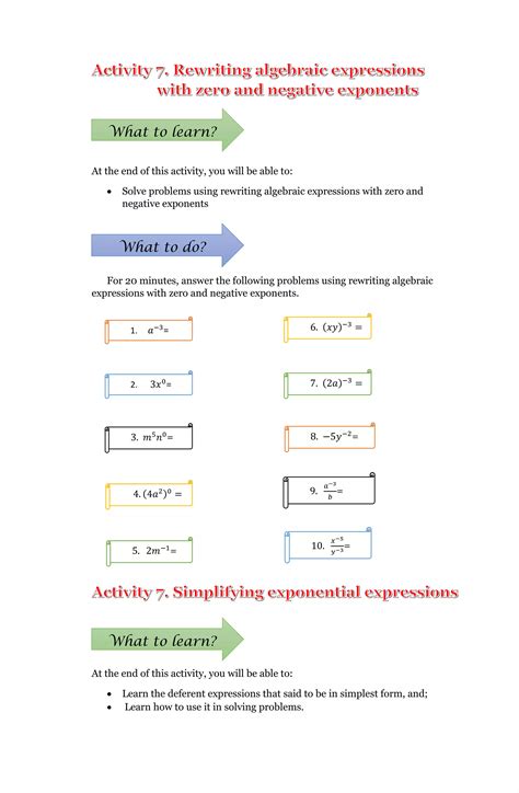 Integral Exponent 1 Instructional Material Pdf