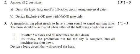 SOLVED Answer Both Questions Draw The Logic Diagram Of A Full Adder Circuit Using