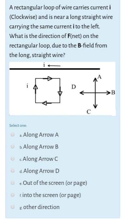 Solved A Rectangular Loop Of Wire Carries Current I