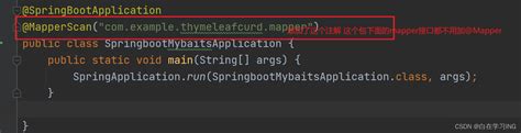 Springboot Mybatis的整合springoobt Myabits Mapper Csdn博客