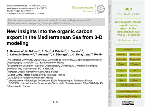 Pdf New Insights Into The Organic Carbon Export In The Mediterranean