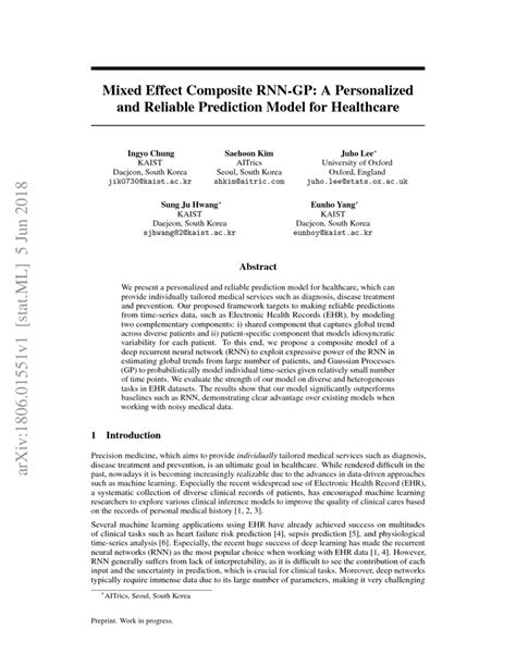 Mixed Effect Composite Rnn Gp A Personalized And Reliable Prediction