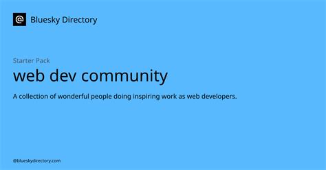 Web Dev Community Bluesky Directory