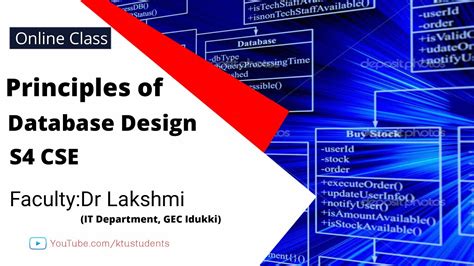 ktu online class on cs208 principles of database design by dr lakshmi
