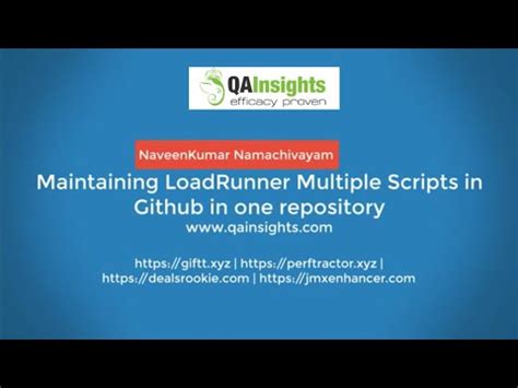 Maintaining Multiple LoadRunner Scripts In One GitHub Repository QAInsights