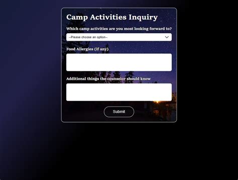 营地表单数据查询代码html模板 17素材网