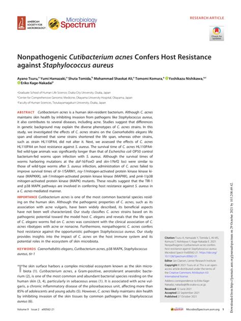 A Non Pathogenic Cutebacterium And S Aureus Pdf Toll Like Receptor Staphylococcus Aureus