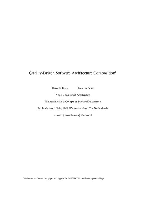 pdf quality driven software architecture composition