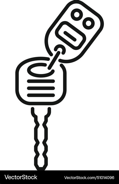 Smart Alarm Key Icon Outline Vehicle Royalty Free Vector