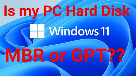 How To Find Out The Partition Scheme On A Pc Gpt Or Mbr Windows 11 Youtube