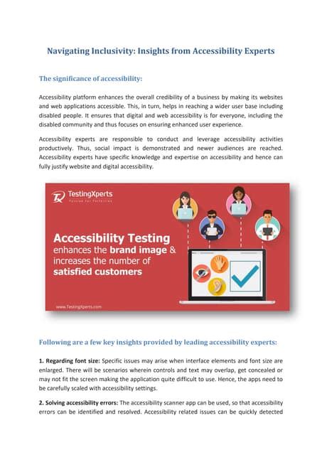 Navigating Inclusivity Insights From Accessibility Experts Pdf