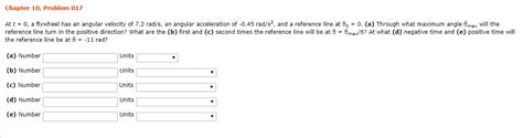 solved chapter 10 problem 017 at t 0 a flywheel has an