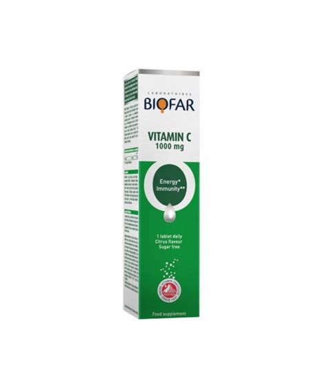 Biofar Vit C 1000mg Immune Support 20 Effervescent Tablets