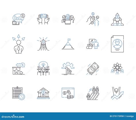 work effectiveness outline icons collection efficiency productivity