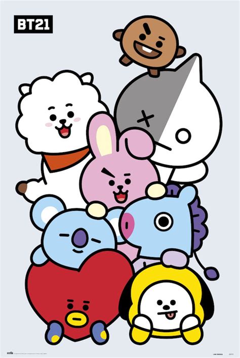 Poster Bt21 Characters 61x915cm Hikaye Yazma Hipster Odaları