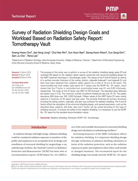 PDF Survey Of Radiation Shielding Design Goals And Workload Based On Radiation Safety Report