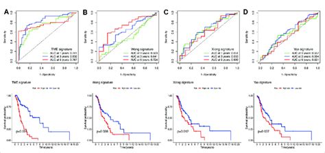 a time dependent roc analysis and survival analysis of the nine gene