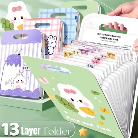 Expanding File Folder Document Storage With Handle 13 Pockets Size A4 Clipboard Folder Organizer