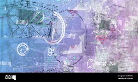 Image Of Plexus Networks And Interface With Data Processing Against