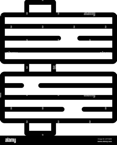 Wooden Signpost Vector Icon With Black And White Directional Symbol Illustration On A Blank