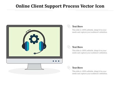 Online Client Support Process Vector Icon Ppt Powerpoint Presentation File