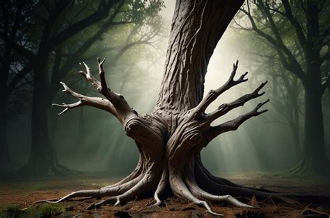 tree with roots shaped like human hands symbol of connection and nature