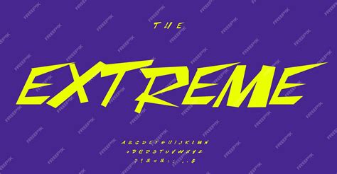 Premium Vector Angular Font Sharp Letters Bold Energetic Design For