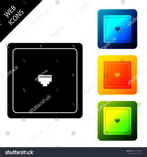 Ethernet Socket Sign Network Port Cable Stock Illustration 1543402994