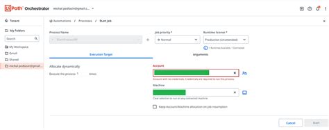 Problem Account With No Credentials Orchestrator Uipath Community