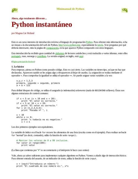 Python Instantáneo By Magus Lie Hetland Civil Engineering Udocz