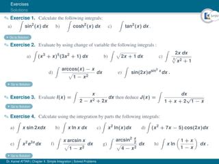 Solved Exercises Simple Integration PDF