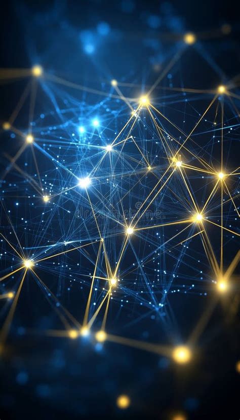Abstract Blue Network Background Digital Connections Data Points And Technology Illustration