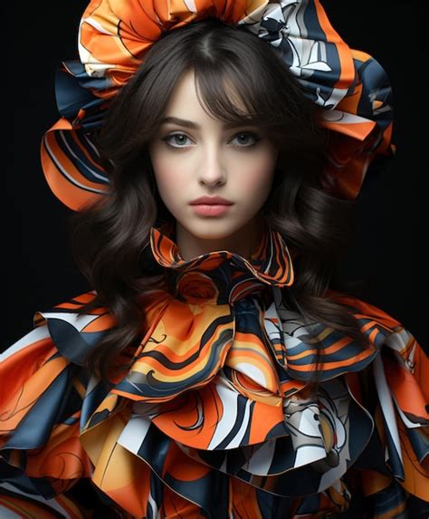 Premium Ai Image Creative Expression Through Couture Model Fashion Portrait