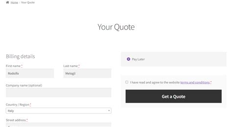 woocommerce turn checkout into a quote system